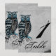 Blue Gothic Owl Posh Wedding Table Number | Zazzle