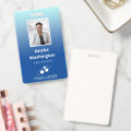 Blue Gradient Add Your Logo Employee ID Badge | Zazzle