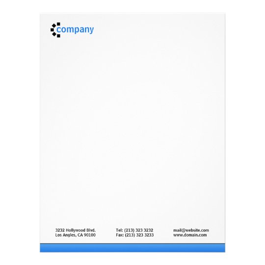 Blue Gradient Bottom Letterhead | Zazzle.com