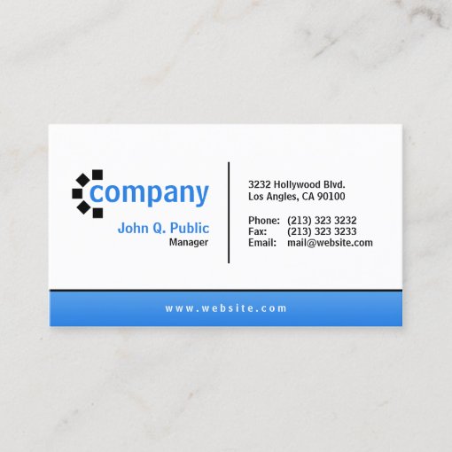 Blue Gradient Bottom Simple Modern Professional Business Card | Zazzle