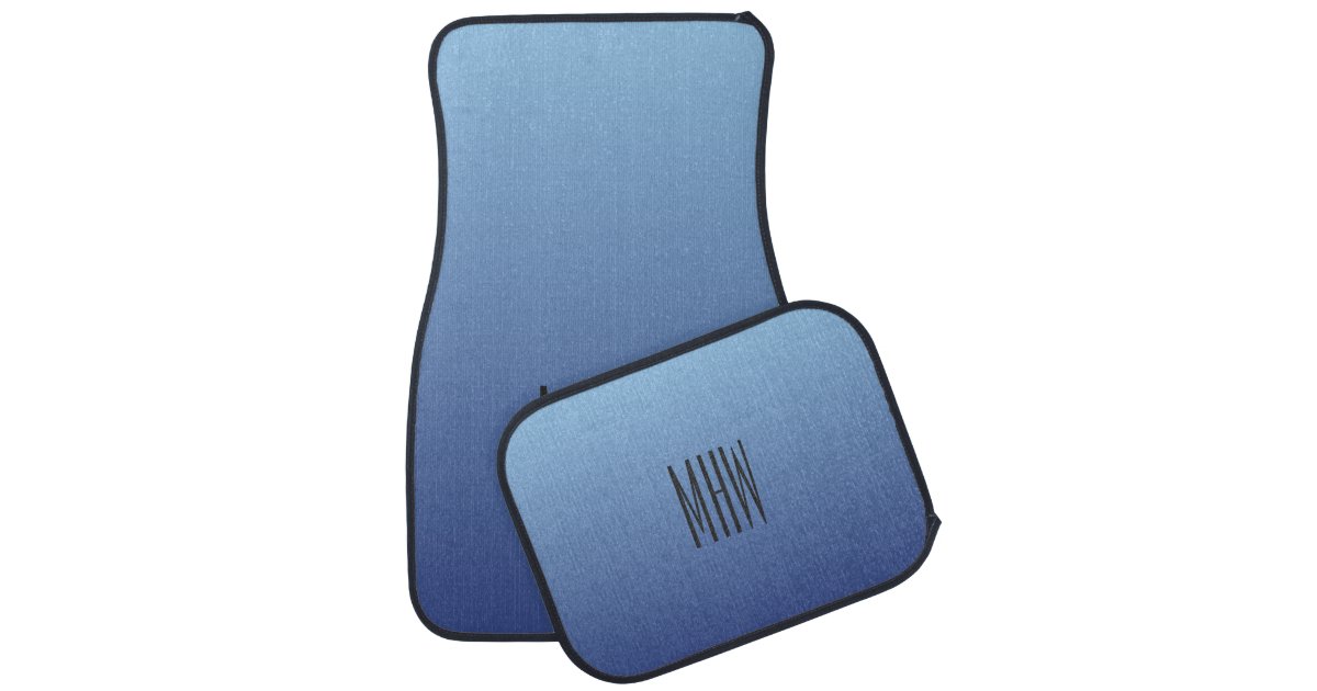 Blue Gradient custom monogram car floor mats | Zazzle