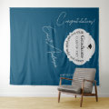 Blue Graduate Congratulations Graduation Backdrop | Zazzle
