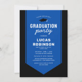 Blue Graduate Stole Sash Graduation Party Invitation | Zazzle