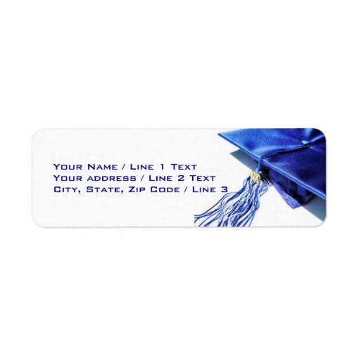 Blue Graduation Cap Address Labels | Zazzle