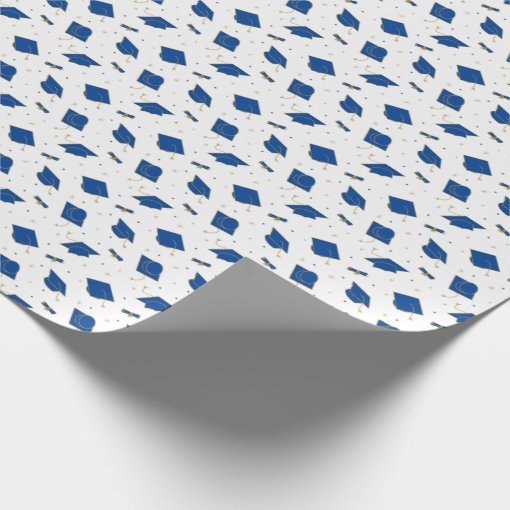 Blue Graduation Cap Toss Wrapping Paper | Zazzle