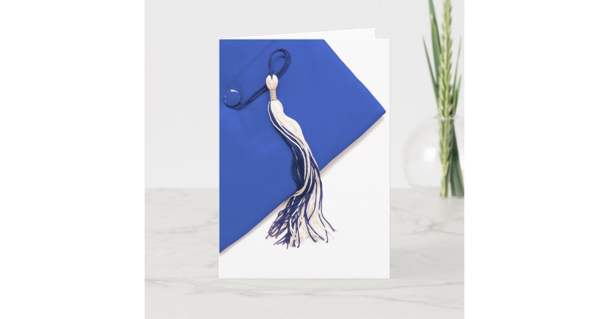 Blue Graduation cap with Tassel Card | Zazzle