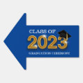 Blue Graduation Class of 2023 Directional Arrow Sign | Zazzle