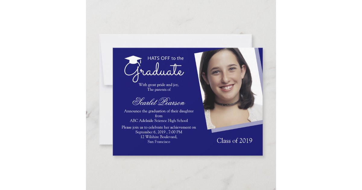 Blue Graduation Party Celebration Invitation | Zazzle