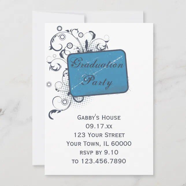 Blue Graduation Party Invitation | Zazzle