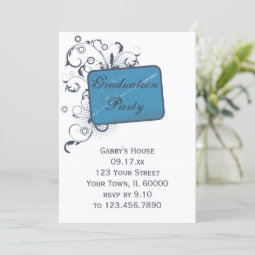 Blue Graduation Party Invitation | Zazzle