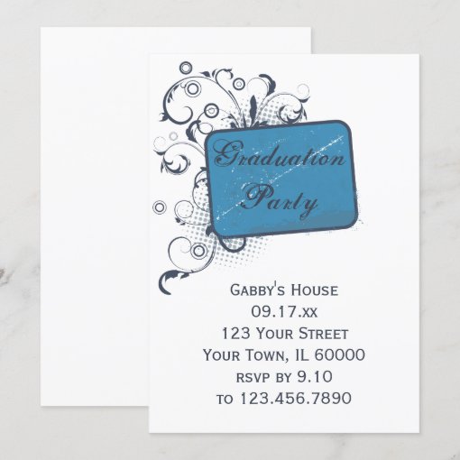Blue Graduation Party Invitation | Zazzle