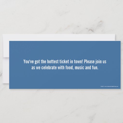 Blue Graduation Party Ticket Invitation with Photo | Zazzle