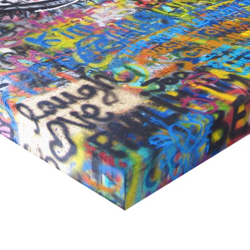 Blue graffiti evil eye canvas print | Zazzle