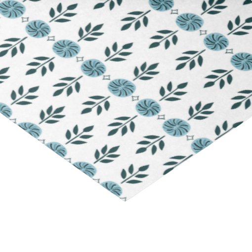Blue Graphic Floral Pattern Tissue Paper | Zazzle