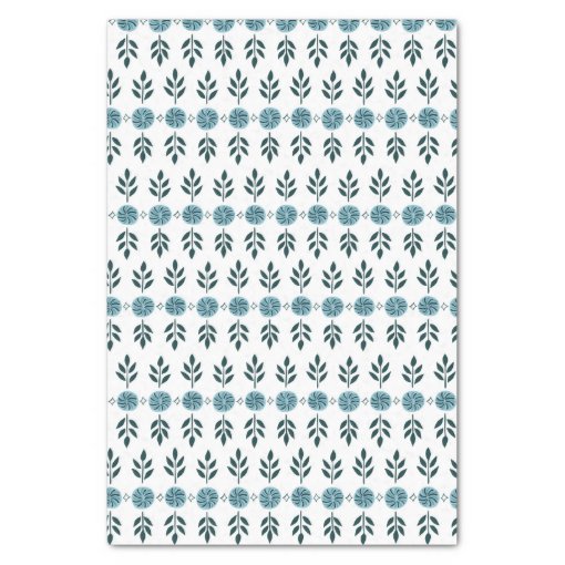 Blue Graphic Floral Pattern Tissue Paper | Zazzle