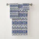 blue gray aztec pattern bath towel set | Zazzle