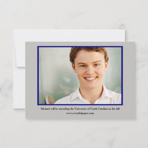 Blue/Gray Background - 3x5 Graduation Announcement | Zazzle