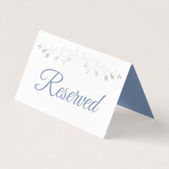 Blue & Gray Elegant Wedding Reserved Place Card | Zazzle.com