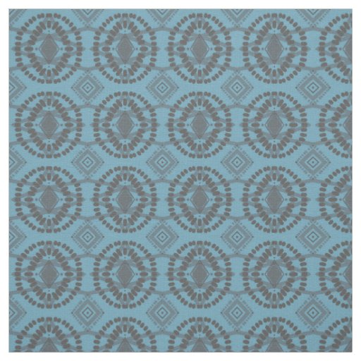 Blue & Gray Flow Geometric Pattern Fabric | Zazzle.com