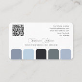 Blue gray shades color palette calligraphy QR-Code Business Card | Zazzle