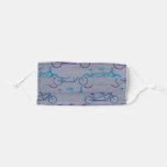 White Tandem bike on blue Fabric | Zazzle.com