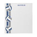 blue gray team colors volleyball coach custom notepad | Zazzle