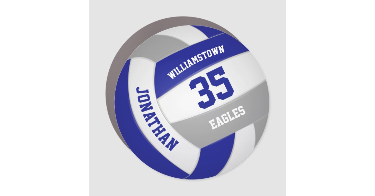 blue gray volleyball gifts for the whole team car magnet | Zazzle