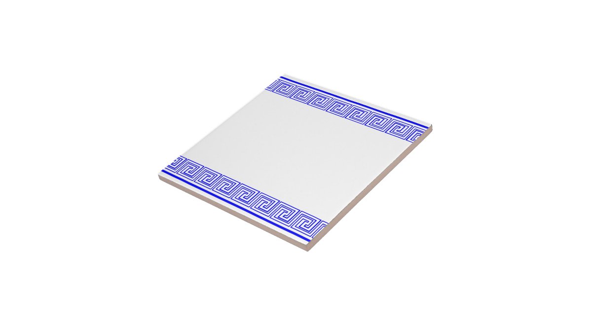 Blue Grecian Frieze Pattern Ceramic Tile | Zazzle