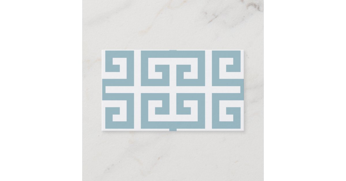 Blue Greek Key Business Card | Zazzle