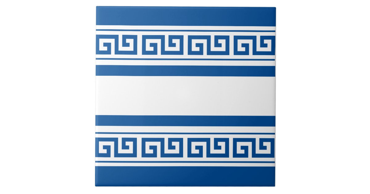 Blue Greek Key Ceramic Tile | Zazzle