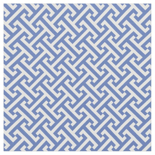 Blue Greek Key Fabric | Zazzle