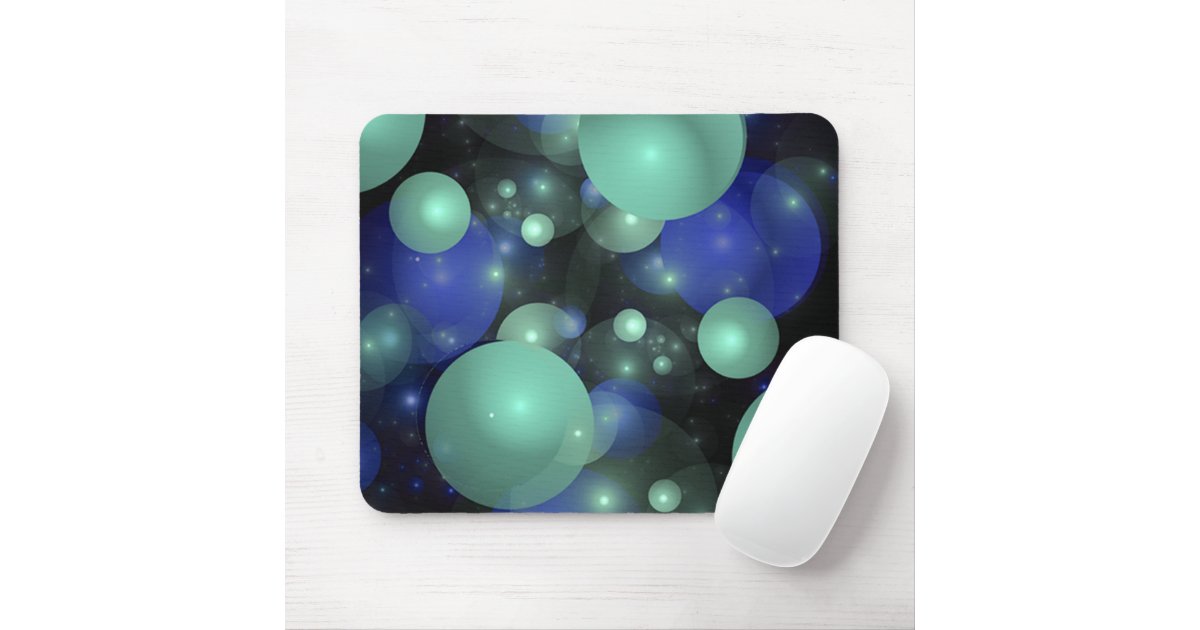 Blue & Green Bubbles Mouse Pad | Zazzle
