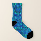 Blue green circuit board, geek computer nerd style socks | Zazzle