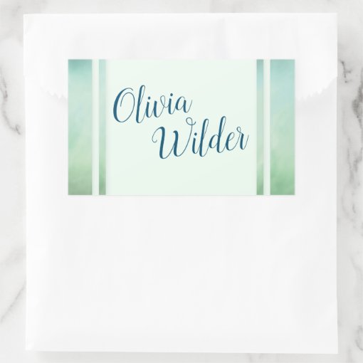 Blue Green Marble Border Rectangular Sticker | Zazzle