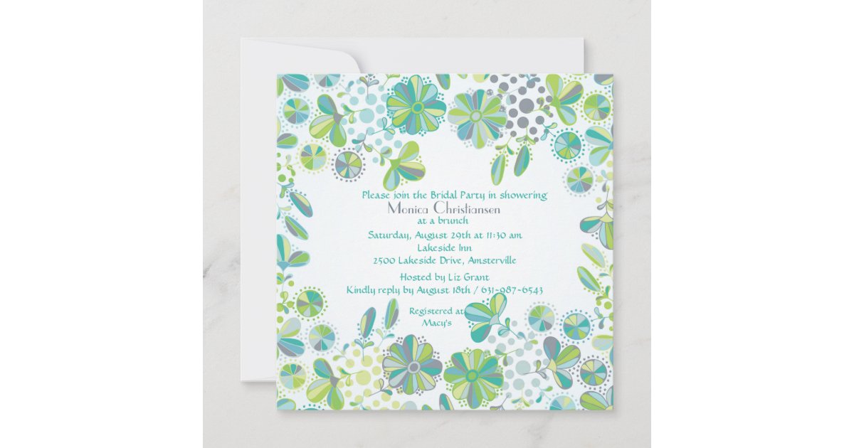 Blue Green Medley Invitation | Zazzle