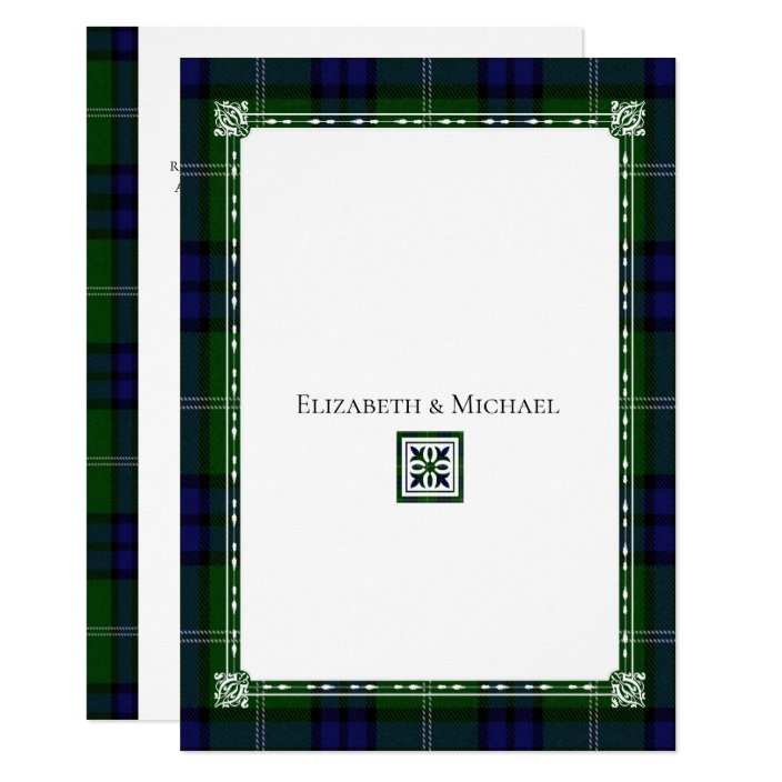 Blue & Green Plaid,Tartan Wedding Invitation | Zazzle.com