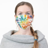 Blue Green Purple Orange Yellow White Tie Dye Art Adult Cloth Face Mask ...