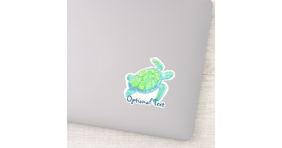 Blue & Green Sea Turtle Sticker | Zazzle