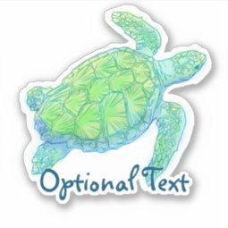 Blue & Green Sea Turtle Sticker | Zazzle