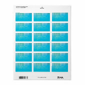 Blue Green Sea Water Elegant Handwritten Template Label | Zazzle