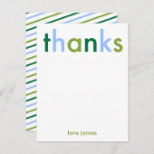 Blue & Green Simple Modern Thanks Thank You Card | Zazzle