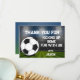 Blue Green Soccer Stadium Football Sport Birthday Thank You Card | Zazzle