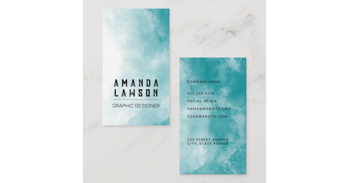 Blue Green Texture Background Business Card | Zazzle