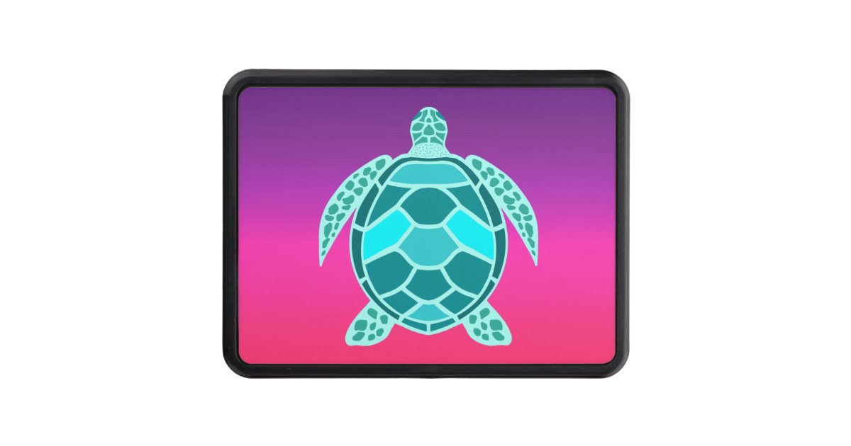 Blue green turquoise teal turtle hitch cover | Zazzle