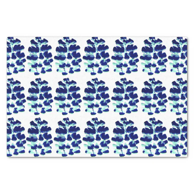 Blue Green Watercolour Lupin Flower Tissue Paper | Zazzle