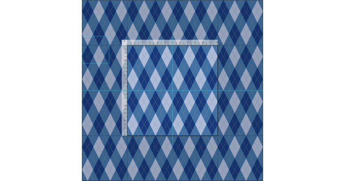 Blue Grey Argyle Pattern Fabric | Zazzle