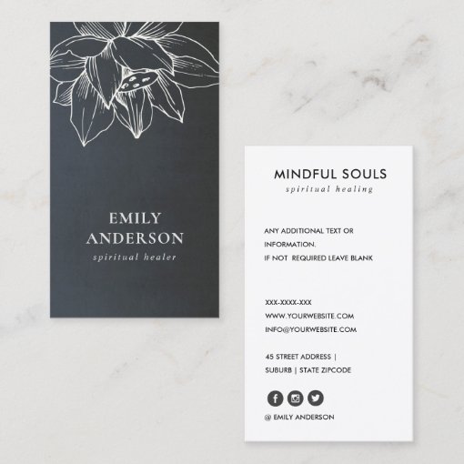 BLUE GREY LOTUS SIMPLE REIKI SPIRITUAL HEALER BUSINESS CARD | Zazzle BLUE GREY LOTUS SIMPLE REIKI SPIRITUAL HEALER BUSINESS CARD | Zazzle