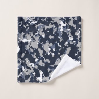Blue Grey White Camouflage Camo Pattern Bath Towel Set | Zazzle