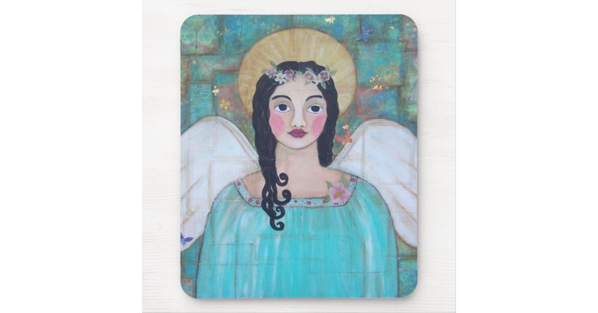 Blue Guardian angel Mousepad | Zazzle