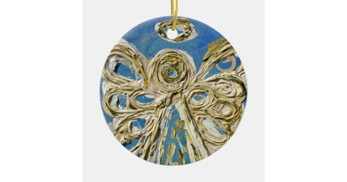 Blue Guardian Angel Ornament Pendant | Zazzle